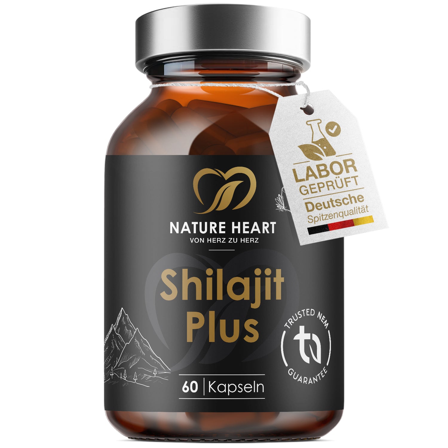 Shilajit Plus » vegane Kapseln mit 1 mg Kupfer | Nature Heart